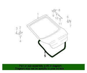 2003-2008 Hyundai Tiburon Weatherstrip 87321-2C000 | OEM Parts Online