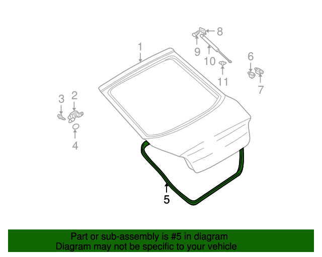 2003-2008 Hyundai Tiburon Weatherstrip 87321-2C000 | OEM Parts Online