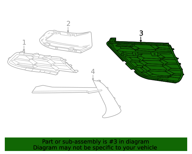 2020-2024 Chevrolet Corvette Dark Shadow Front Driver Side Outer Grille ...