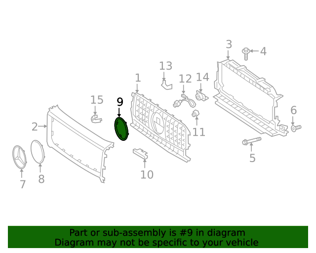 2019-2023 Mercedes-Benz G 63 AMG® Grille Molding 463-885-41-02 ...