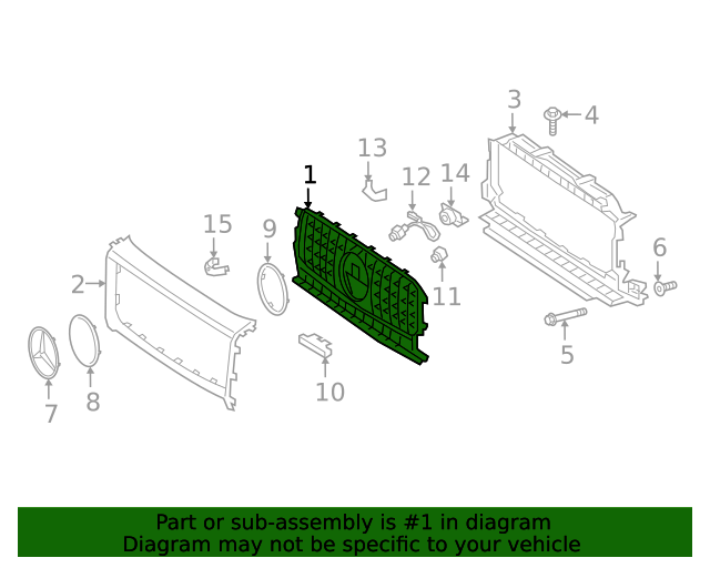 463-888-53-00 - Grille 2019-2023 Mercedes-Benz G 63 AMG ...