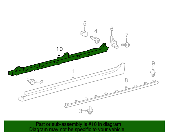2012-2014 Toyota Camry Rocker Panel Molding Bracket 75863-06170 ...