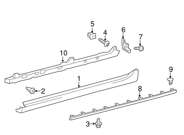 2012-2014 Toyota Camry Rocker Panel Molding Bracket 75863-06170 ...