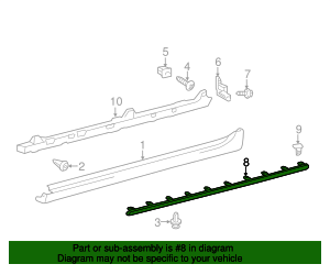 2012-2014 Toyota Camry Rocker Molding 75851-06918 | OEM Parts Online