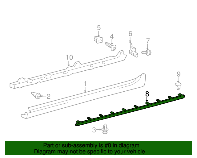 2012-2014 Toyota Camry Rocker Molding 75851-06918 | OEM Parts Online