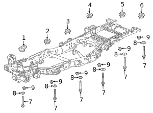 2021-2023 GM Body Mount Upper Location Number 1 Cushion 84798336 ...