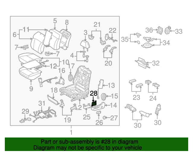 84920-33050-A1 - Seat Lumbar Switch 2007-2012 Lexus | AutoNationParts.com
