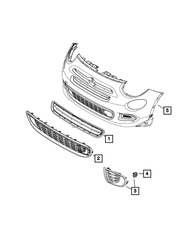 2016-2018 Fiat 500X Front Fascia Bezel 6AP19LXHAA | Mopar eStore