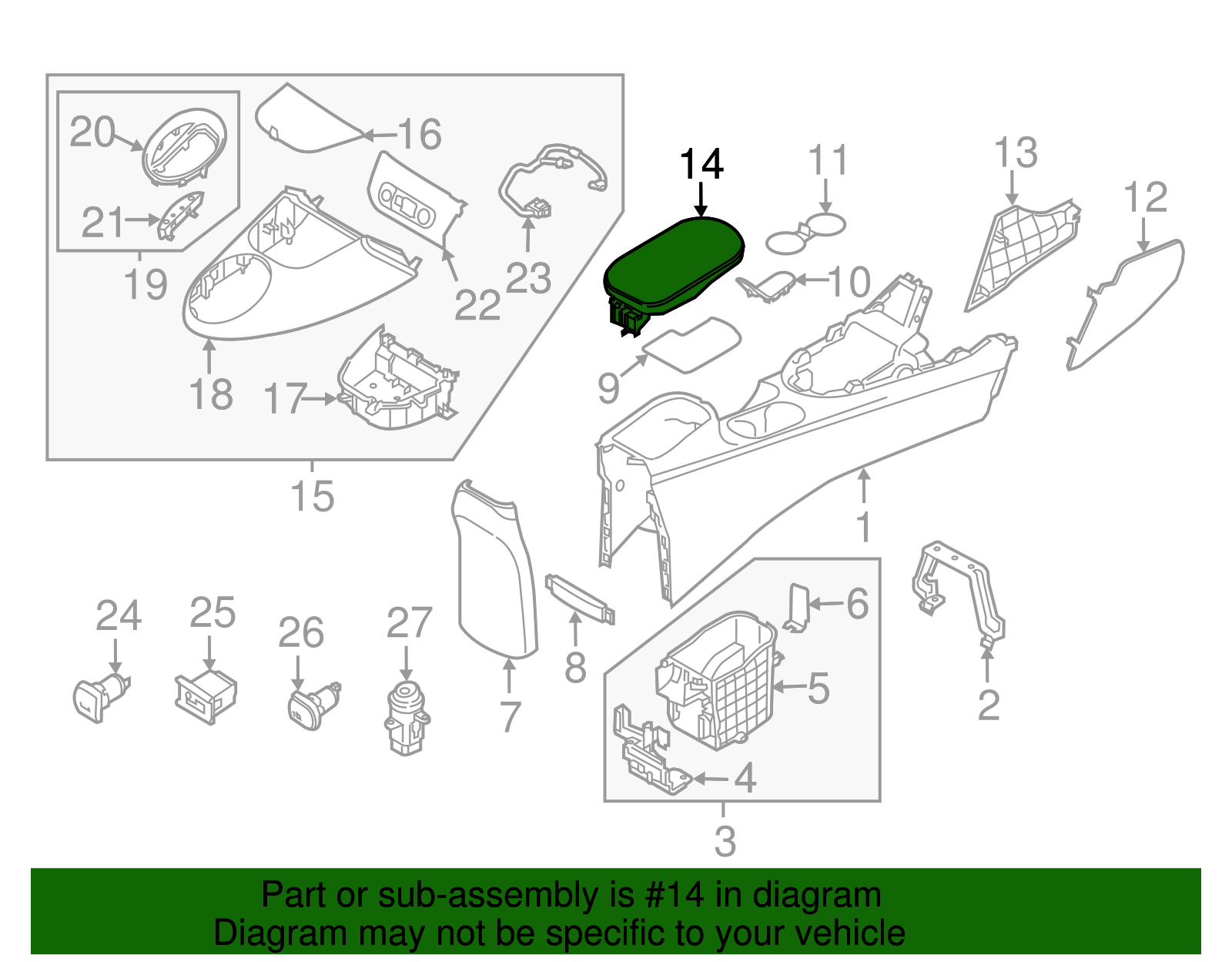 84660-B2000EQ - Armrest 2014-2019 Kia Soul | Kia.Parts Store