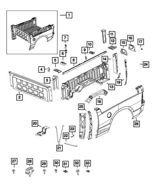 Pick-up Box and Fuel Filler Door for 2016 Ram 1500 | Mopar Online Parts