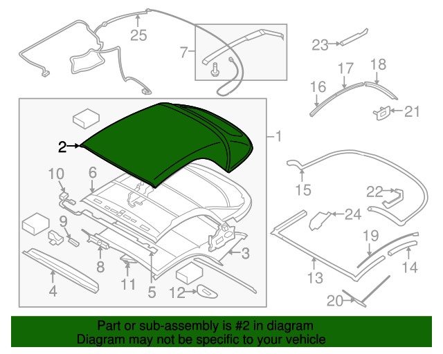54347192905 - 2008-2013 BMW Top Cover (54-34-7-192-905) | BMW of South ...