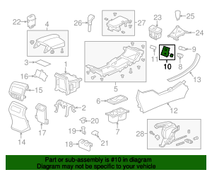 39116-T2A-A21 - Cover Assembly (Acc+USB) - 2013-2015 Honda Accord ...