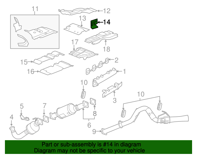2010-2016 GM Exhaust Pipe Heat Shield 84056774 | TascaParts.com