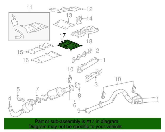 2006-2024 GM Exhaust Muffler Heat Shield 15081304 | Chevy Parts Pro