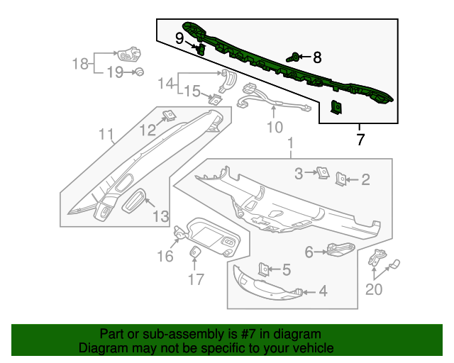 23367863 GM Jet Black Roof Front Header Garnish Molding | GM Parts Store
