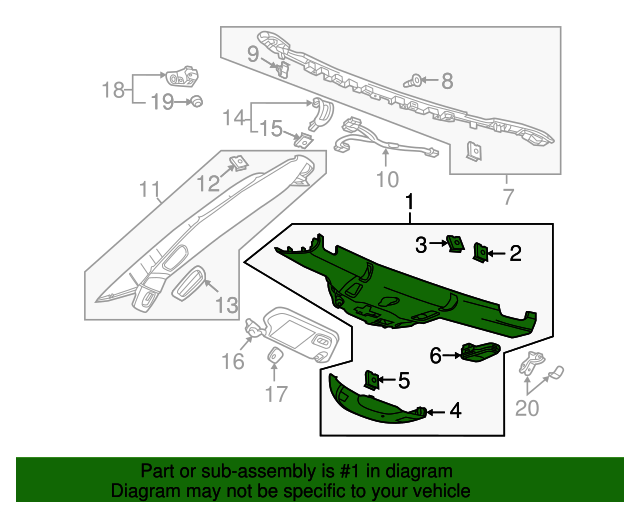 Black Windshield Upper Garnish Molding 84601729 | TascaParts.com