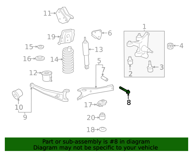 2017-2024 Ford Mount Bracket Bolt -W709860-S439 | TascaParts.com