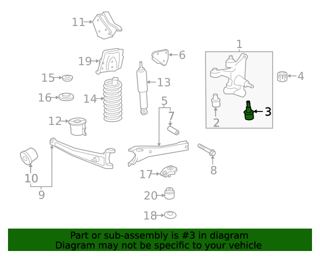 BC3Z-3050-D - Lower Ball Joint 2018-2022 Ford F-250 Super Duty ...