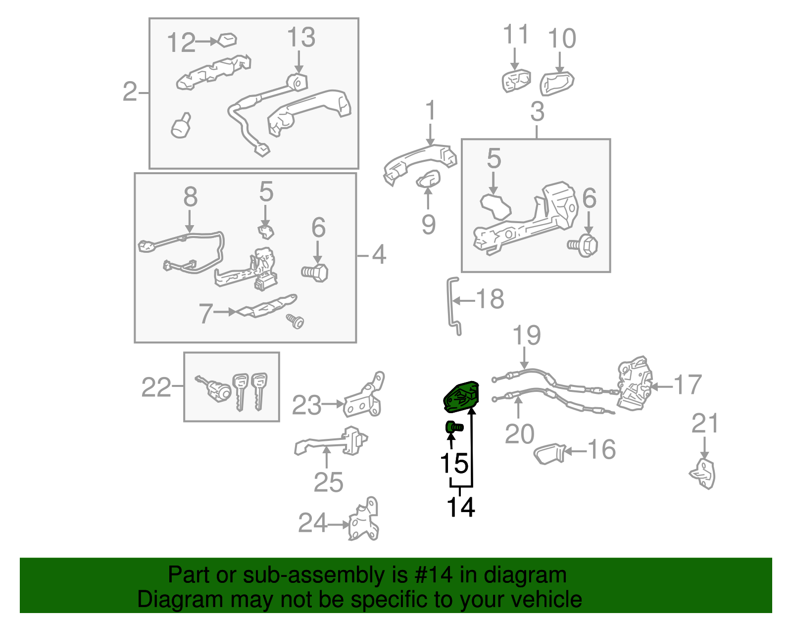 2005-2012 Toyota Avalon Handle, Inside 69205-AA050-B1 | Toyota San ...