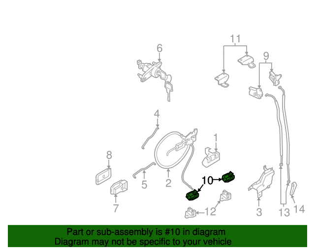 2013-2021 Nissan NV200 Lower Latch 90523-9SF0A | Nissan Parts Plus