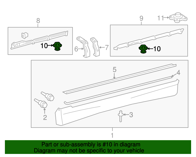 2005-2013 Toyota Tacoma Rocker Molding Retainer Clip 75397-04010 ...