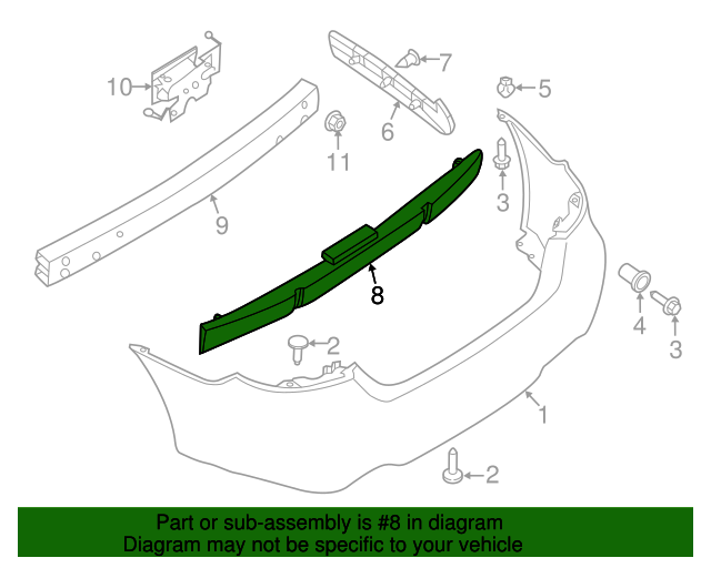2016-2018 Nissan Maxima Bumper Impact Absorber 85090-4RA0A ...