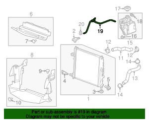 22908201 - Radiator Surge Tank Inlet Hose 2013-2016 Cadillac ATS ...