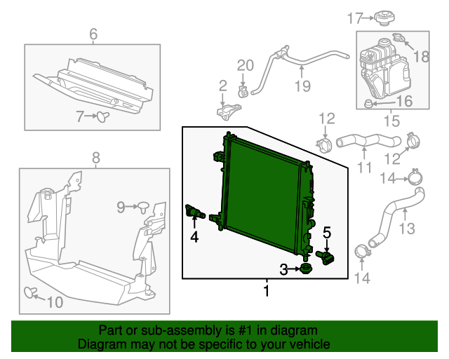 2013-2015 Cadillac ATS Radiator 22966123 | TascaParts.com