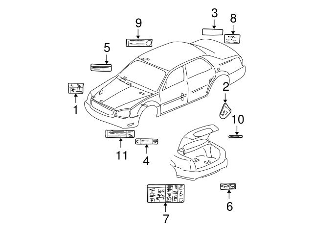 2003 Cadillac Vehicle Emission Control Information Label 12577538 ...