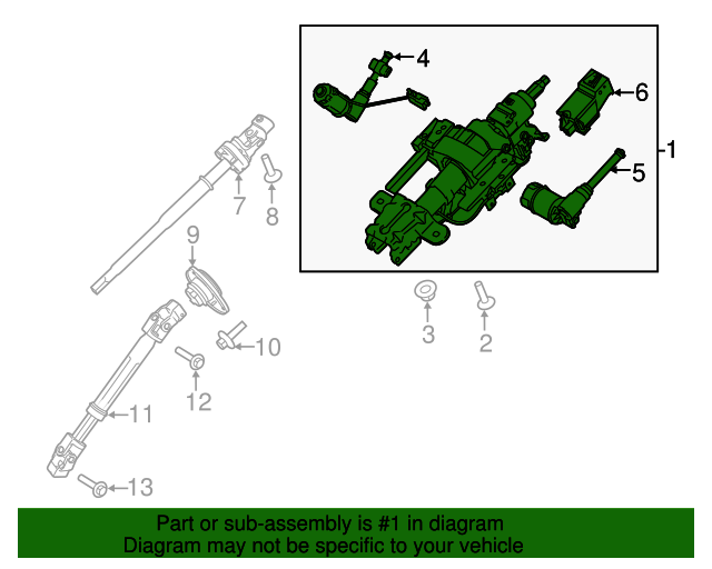 Column Assembly Steering NL1Z-3C529-D | OEM Parts Online