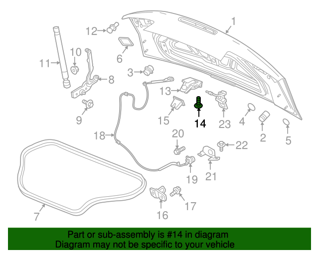 2016-2021 GM Deck Lid Latch Bolt 11548564 | GMPartsDirect.com