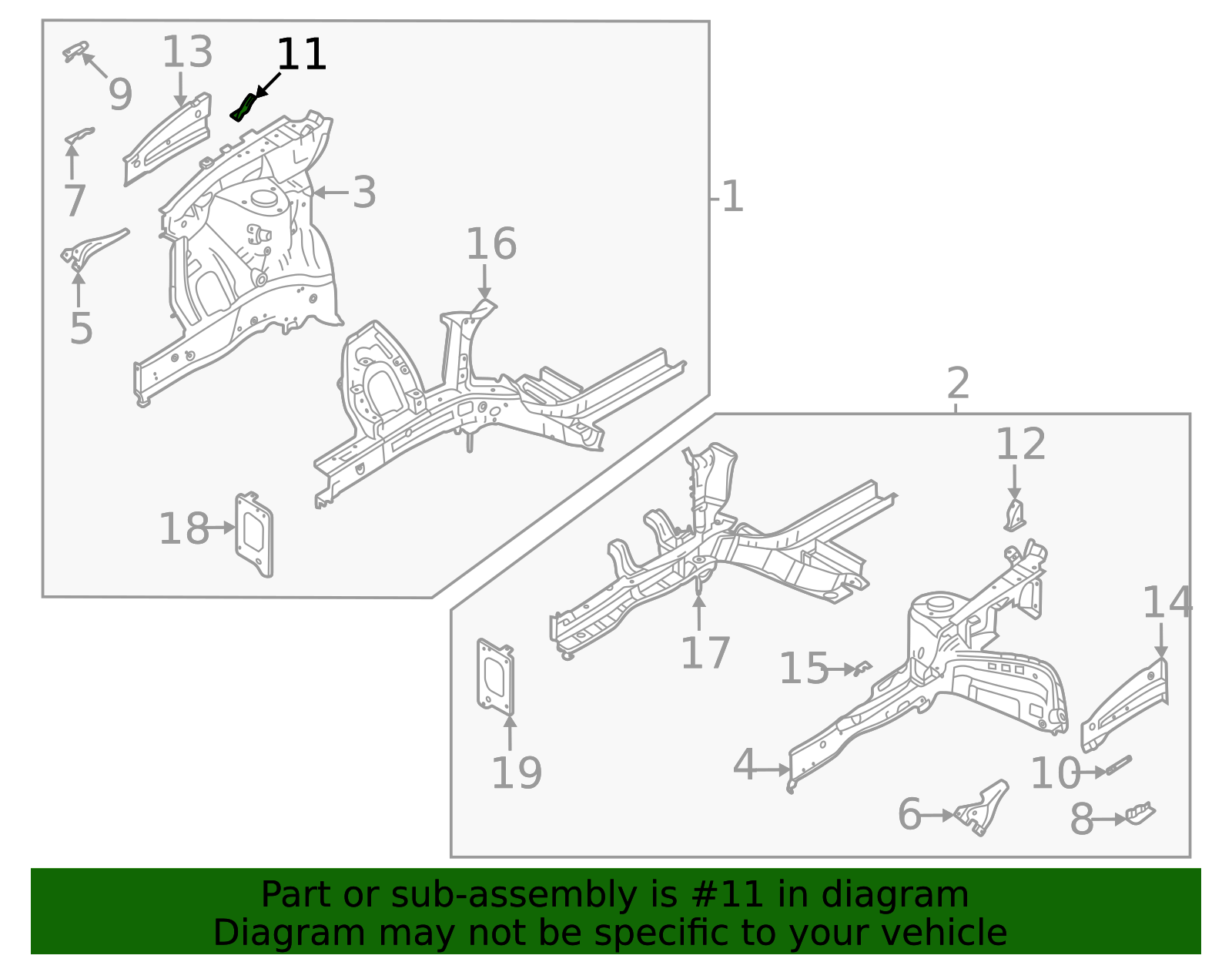 64827-Q5000 - Frame Side Member Reinforcement 2021-2025 Kia Seltos ...