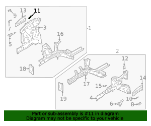64827-Q5000 - Frame Side Member Reinforcement 2021-2025 Kia Seltos ...
