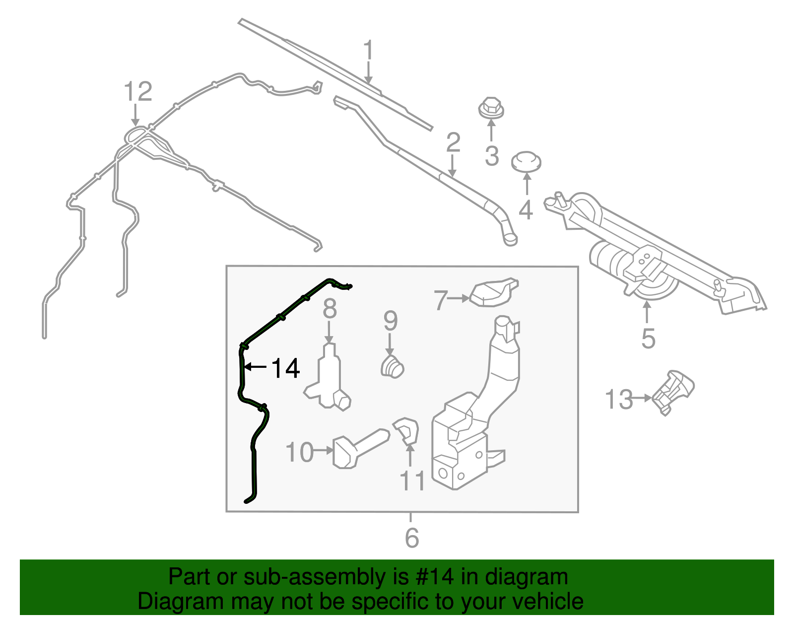 2007-2015 Ford Washer Hose 7T4Z-17A605-B | OEM Parts Online