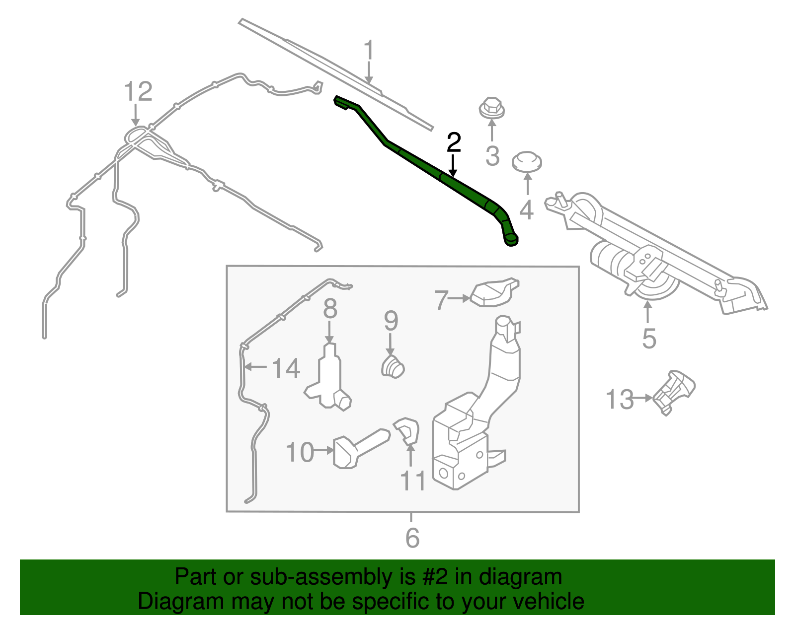 CT4Z-17526-A - Wiper Arm - 2011-2015 Ford | Lasco Auto Parts