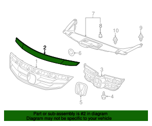 71122-TE0-A11 - Molding, Front Grille 2011-2012 Honda Accord | Honda ...