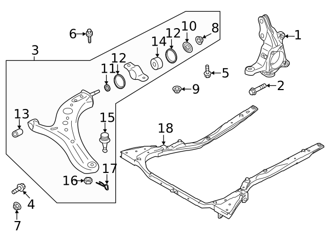 20202XC01A - Lower Control Arm - 2019-2021 Subaru Ascent | World OEM ...