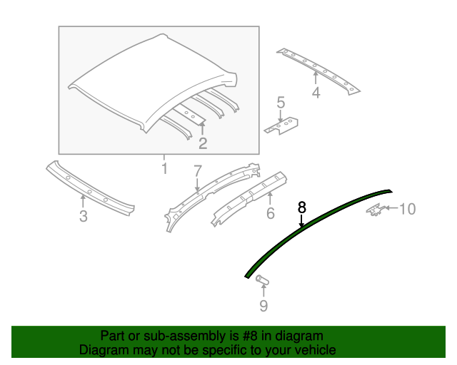 2010-2014 Subaru Legacy OEM NEW 2010-2014 Subaru Legacy Roof Molding ...