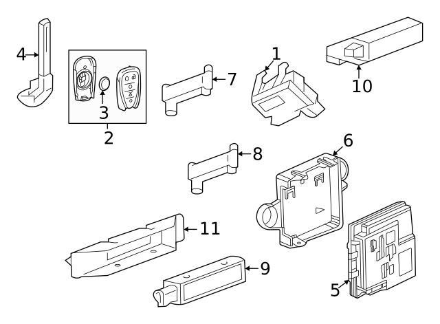 13530748 - Door Lock and Ignition Lock Folding Key 2021-2023 Chevrolet ...