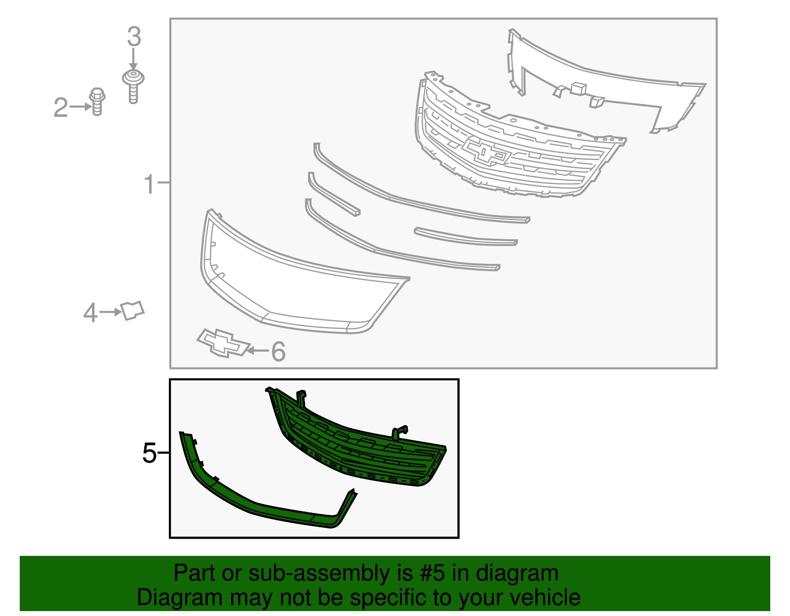 2013-2017 Chevrolet Traverse Front Lower Grille 20988622 GM ...