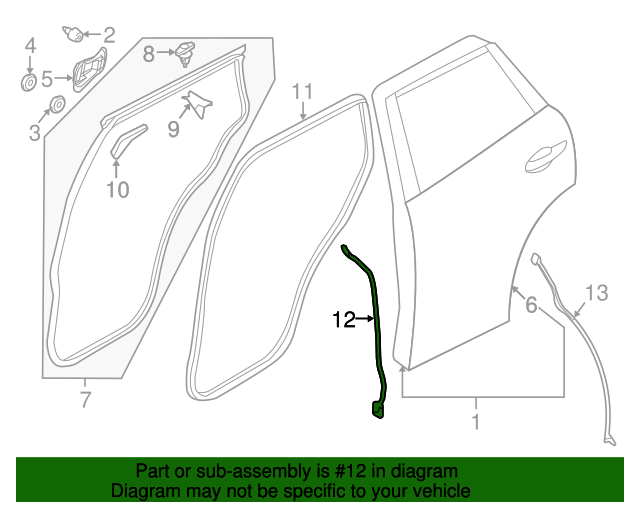 2017-2019 Mazda CX-5 Door Shell Seal KB7W-72-76XA | TascaParts.com