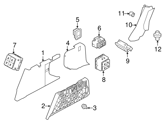 Genuine OEM Rear Panel Bezel Part# LR107344 Fits 2018-2022 Land Rover ...