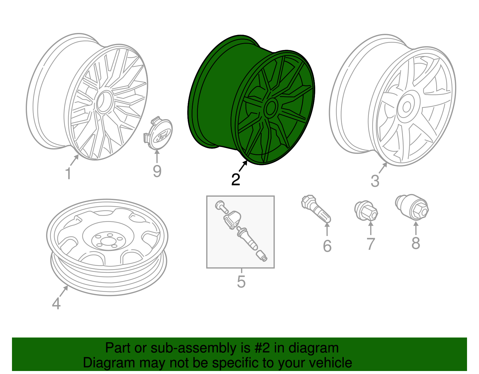KR3Z-1007-E - 2020 Ford Mustang - Wheel, Alloy | My Ford Parts