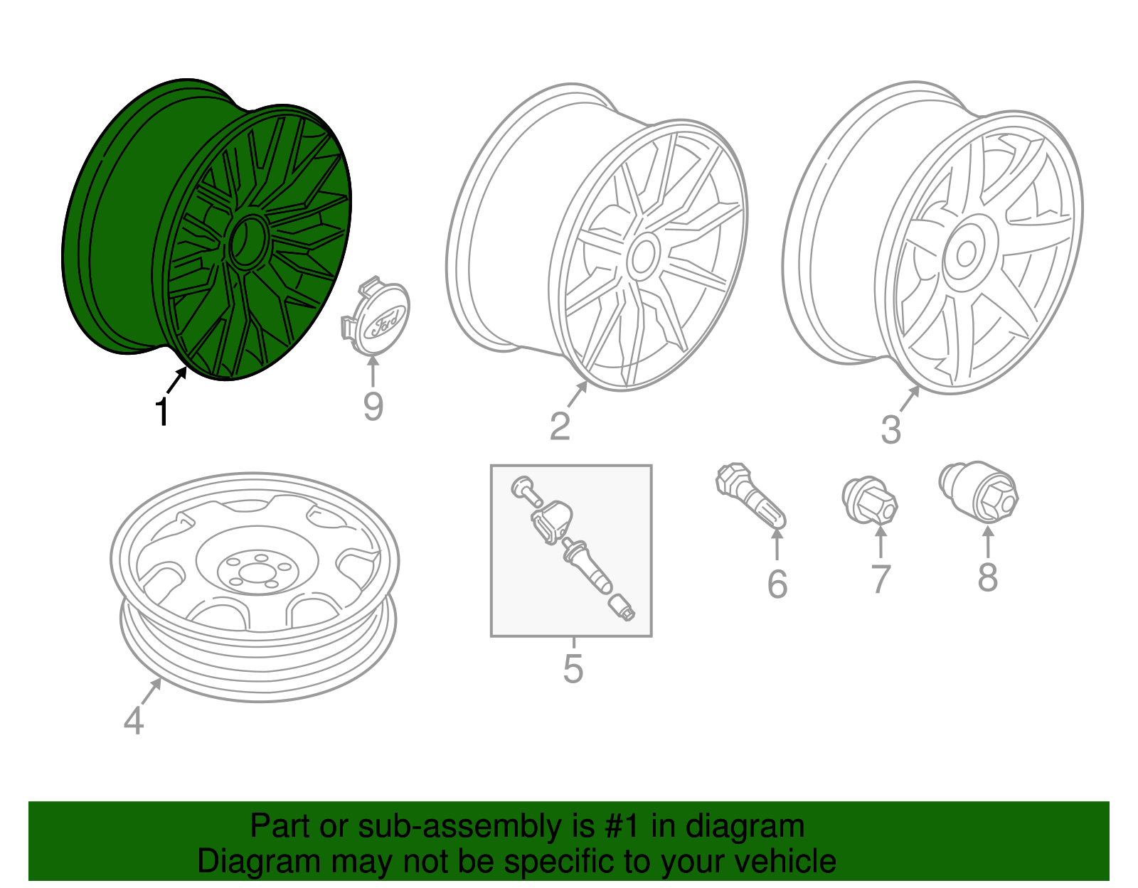 2015-2019 Ford Mustang | Wheel Assembly | FR3Z-1007-W | Walls' Ford Parts