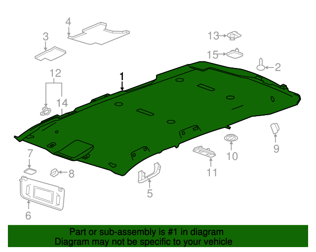 2017-2020 GM Shale Headliner 84061949 | GMPartsDirect.com