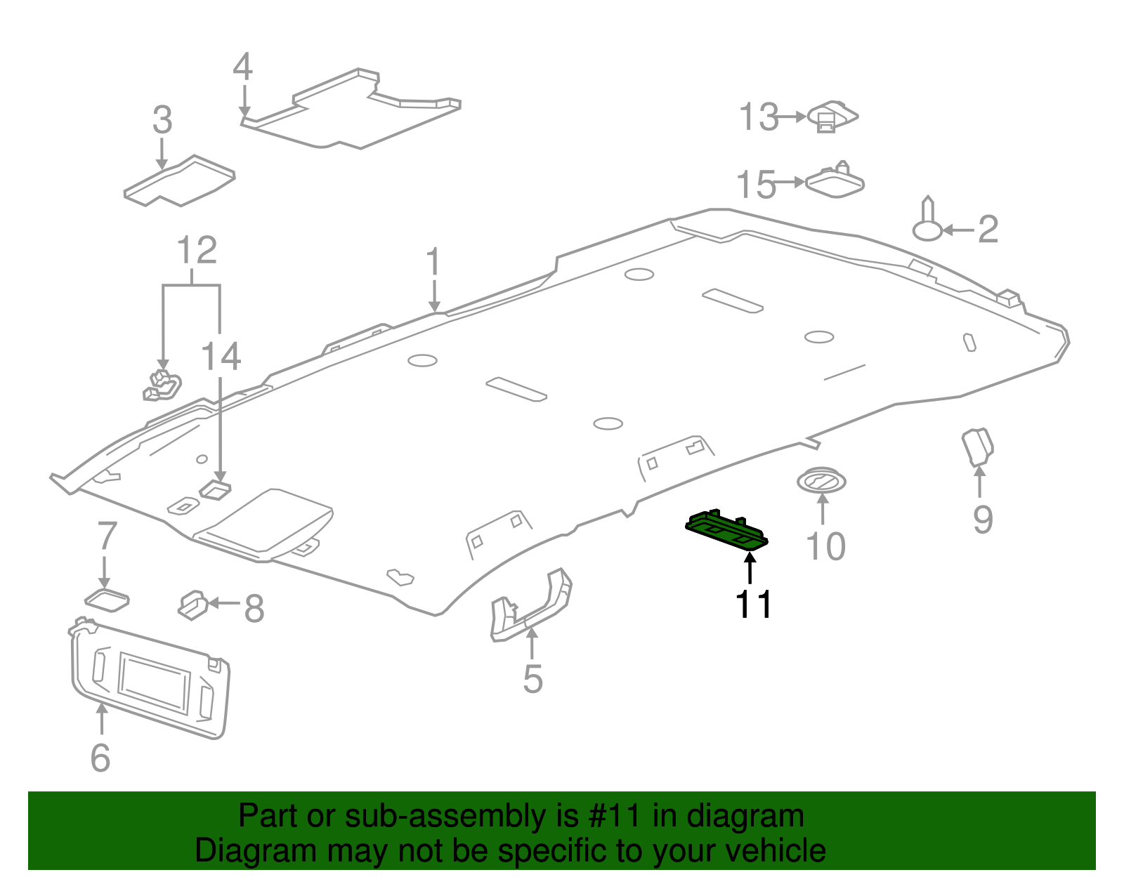 2015-2020 GM Dome Lamp Assembly 84398399 GM | GMPartsDirect.com