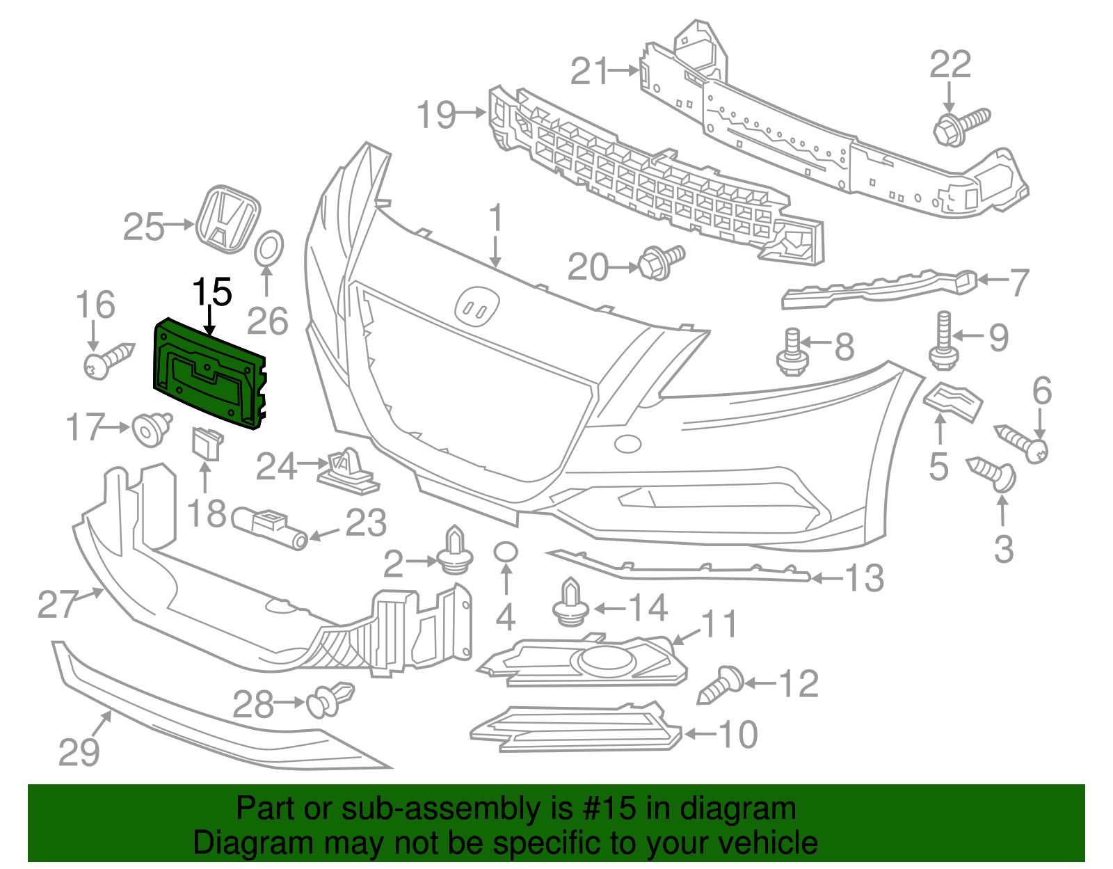 71145-SZT-A11 - License Plate Frame 2013-2015 Honda CR-Z | AutoNation Parts