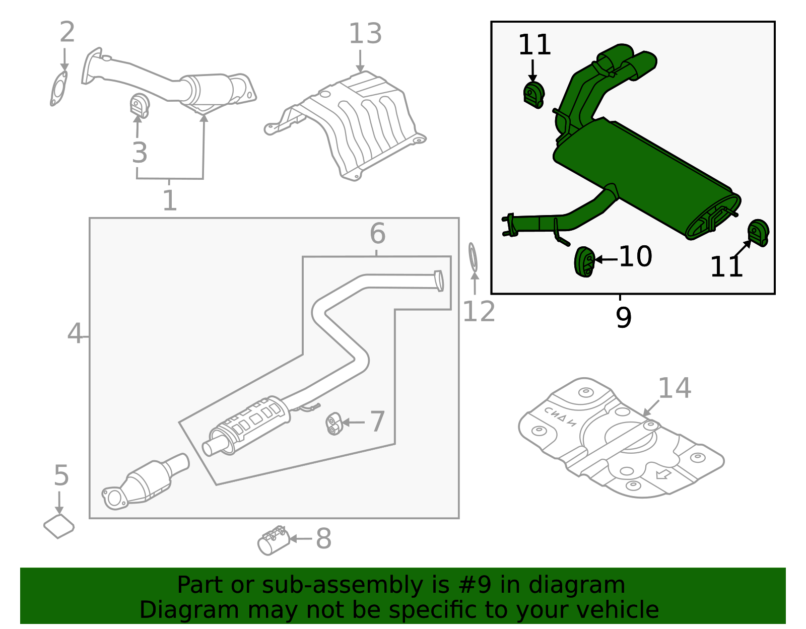 Hyundai - 28710-AA970 - Exhaust Muffler - 2024-2025 Hyundai Elantra ...