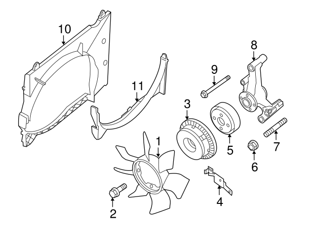 2017-2020 Nissan Armada Fan Blade 21060-1LA0A | TascaParts.com