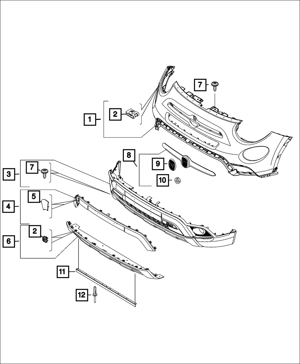 6VQ37TZZAA - Front Fascia Extension 2019-2022 Fiat 500X | Big 3 Auto Parts